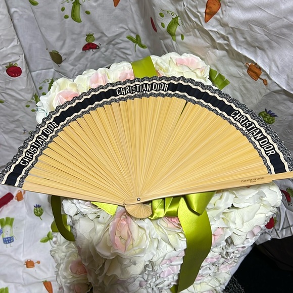 Dior | Other | Christian Dior Dioriviera Folding Fan Navy Black Sensu ...